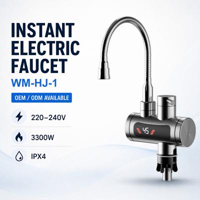 China 304 Stainless Steel 3300W Instant Heating Electric Water Heater Faucet for Kitchen Balcony for sale