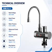 China 304 Stainless Steel 3300W Instant Heating Electric Water Heater Faucet for Kitchen Balcony for sale