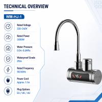 China Instant-heating electric tap for the kitchen – 360-degree free rotation, 304 stainless steel, 3300W. Provides hot water instantly; suitable for use in the kitchen or on the balcony. for sale