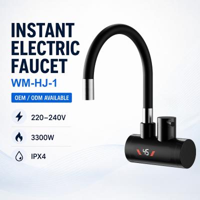 China 3300W 360° Free Rotation Instant Electric Water Heater Tap with 304 Stainless Steel for Kitchen for sale