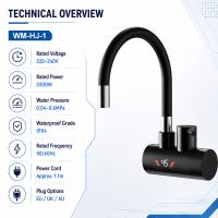 China 3300W 360° Free Rotation Instant Electric Water Heater Tap with 304 Stainless Steel for Kitchen for sale