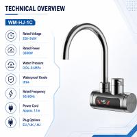 China 304 Stainless Steel Electric Heating Tap with 3300W Power and LED Digital Temperature Display for sale