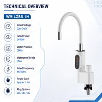 China 3400W Instant Electric Water Heater Tap with Temperature Display and 360 Degree Rotation for sale