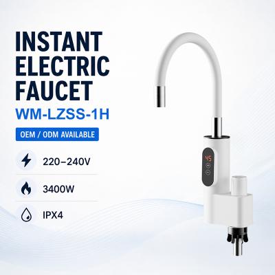 China 3400W Instant Electric Water Heater Tap with Temperature Display and 360 Degree Rotation for sale