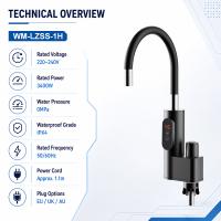 China 3400W Cast Aluminum Heater—Instant-Heat Electric Hot Water Faucet with LED Digital Temperature Display for sale