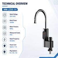 China 3400W IPX4 Waterproof Instant Water Heater Tap with LED Display for sale
