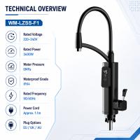 China LED Temperature Display Electric Heating Faucet with 3400W Power for 24 Hour On Demand Hot Water for sale