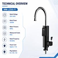 China 3400W LED Temperature Display Electric Water Heater Tap with 3s Fast Heating for Kitchen for sale