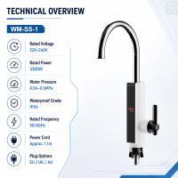 China 3300W Electric Heating Faucet with 3s Fast Heating and LED Digital Temperature Display for Instant Hot and Cold Water for sale