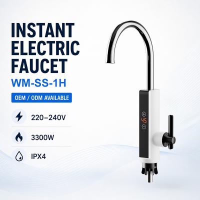 China 304 Stainless Steel Heater with LED Temperature Display, 3300W Electric Hot Water Tap – Kitchen Instant Hot Water Tap for sale