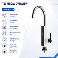 China 304 Stainless Steel Heater with LED Temperature Display, 3300W Electric Hot Water Tap – Kitchen Instant Hot Water Tap for sale
