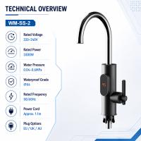 China 3300W  304 Stainless Steel Heater LED Digital Display Instant-Heat Faucet Electric Faucet for sale