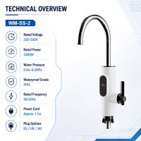 China 3300W 3s Fast Heating Electric Heating Faucet with LED Temperature Display for Kitchen for sale