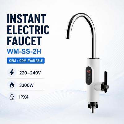 China 3300W Electric Hot Water Faucet, featuring a 304 stainless steel heating element and an LED temperature display for sale