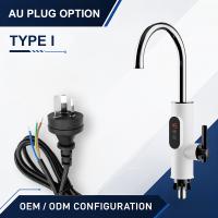 China 3300W Electric Hot Water Faucet, featuring a 304 stainless steel heating element and an LED temperature display for sale