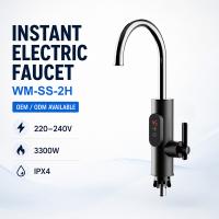 China ABS instant water heater, heats water in 3 seconds, features a digital temperature display, and is a kitchen electric faucet for sale