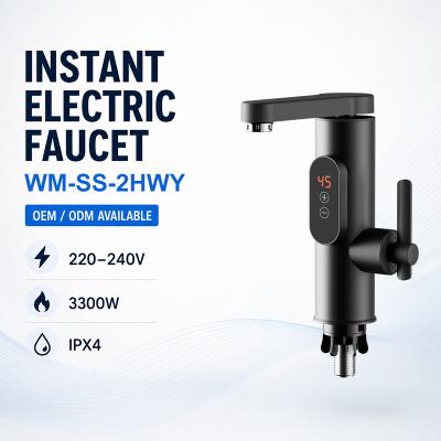 China 3300W 304 stainless steel heating element, instant-heating electric tap, heats up in under 3 seconds, suitable for hot and cold water in the bathroom for sale