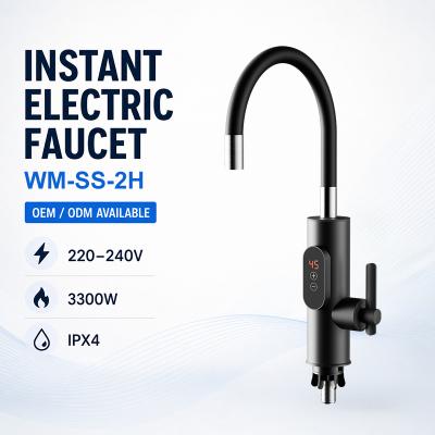 China 3s Fast Heating 3300W Electric Heating Tap with LED Digital Temperature Display for Kitchen for sale