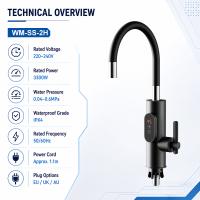 China 3s Fast Heating 3300W Electric Heating Tap with LED Digital Temperature Display for Kitchen for sale
