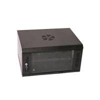 China Stock Status Wall Mounted Network Cabinet with Glass Door and Cold Rail in Black for sale