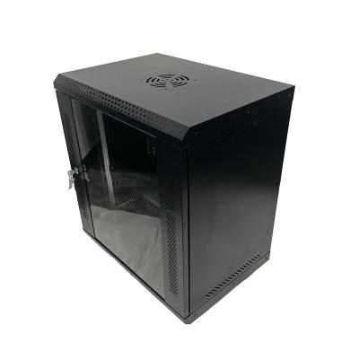 China 12U Data Rack Cabinet with Cooling Mesh Doors and SPCC Cold Rolled Steel Construction for sale