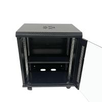 China 12U Indoor Wall Mount Double Section Network Cabinet 19 Inch Stock Black RAL9004 600x550mm for sale