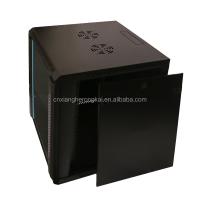 China Custom 19 Inch Black Network Rack Cabinet with Glass Door Metal Enclosure OEM Server for sale
