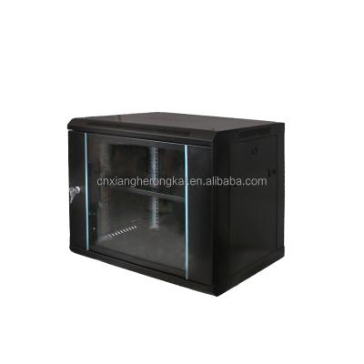 China Wall-Mounted 9U Network Cabinet OEM Server and Double Section with Two Locking Keys for sale