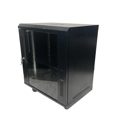 China Standard Server Rack Cabinet 19inch Wall Mount Cabinet with Tempered Glass Door for sale
