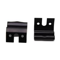China Black Stamped Steel L-Shaped Bracket with U-Slot Mounting Holes 1.5-3.0mm Thickness for Mechanical Assembly for sale