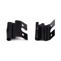 China Black Stamped Steel L-Shaped Bracket with U-Slot Mounting Holes 1.5-3.0mm Thickness for Mechanical Assembly for sale
