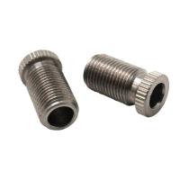 China Stainless Steel Knurled Head Threaded Fastener with Hollow End - ±0.01mm Precision Cylindrical Connector for sale