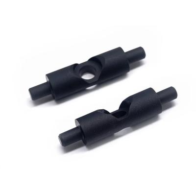 China CNC Turned Carbon Steel Shaft with Through Hole - ±0.01mm Tolerance Black Oxide Axle Component for Mechanical Transmission for sale