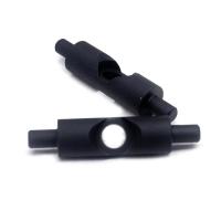 China CNC Turned Carbon Steel Shaft with Through Hole - ±0.01mm Tolerance Black Oxide Axle Component for Mechanical Transmission for sale
