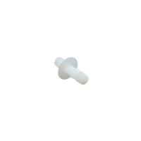 China CNC Machined White Nylon Fluid Connector with Flanged Center Stop and Stepped Barbed Ends ±0.01mm Tolerance for sale