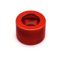 China CNC Machined Aluminum Knurled Ring with Internal Thread - Red Anodized Precision Grip Component ±0.01mm Tolerance for sale