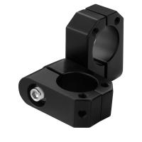 China Black Anodized CNC Aluminum Cross Clamp Connector for 90° Rod-to-Rod Mounting with ±0.01mm Tolerance for sale