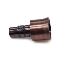 China CNC Turned Stainless Steel Wine Bottle Stopper with ±0.01 mm Precision Sealing Rings and Brushed Brown PVD Finish for sale