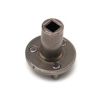 China CNC Machined Steel Flange Coupling with 3 Dowel Pins and Square Socket - ±0.01mm Tolerance for sale