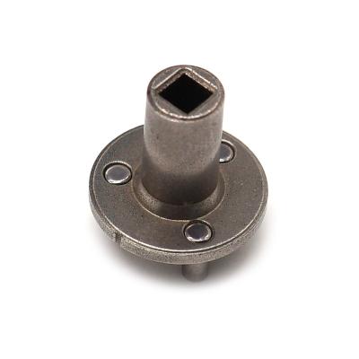 China CNC Machined Steel Flange Coupling with 3 Dowel Pins and Square Socket - ±0.01mm Tolerance for sale