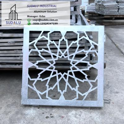 China SUDALU Aluminum Perforated Decorative Panel Flower Pattern Aluminum Laser Cutting Sheets for Curtain Wall for sale