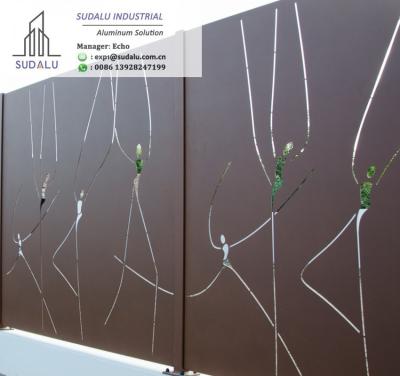 China SUDALU Foshan Outdoor Aluminum Laser Cut Panels Fence Customized Size Perforated Panel for sale