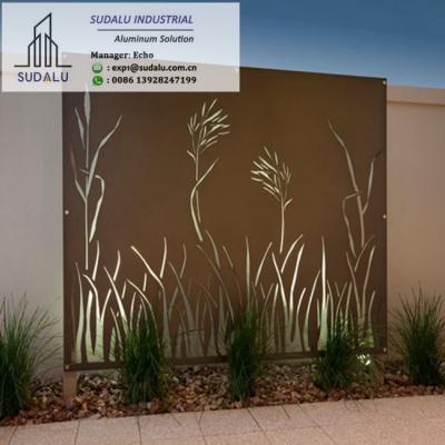 China SUDALU Outdoor Free Customized Design Service Perforated Metal Laser Cut Aluminum Fence Panel for sale
