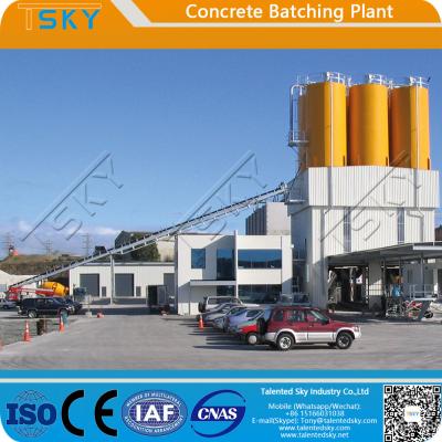 China Belt Conveyor Feeding Type HZS90 RMC Batching Plant for sale