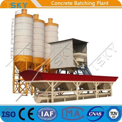 China Skip Hopper Feeding System HZS25 Concrete Batching Plant for sale
