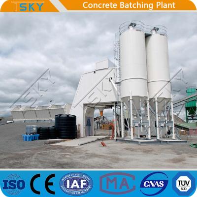 China Flat Belt Conveyor Feeding 180m3 RMC Concrete Batching Plant for sale