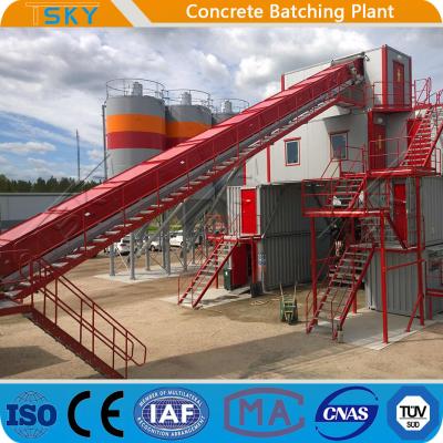 China HZS180 2x55KW 180m3/h Mobile Concrete Batching Plant for sale