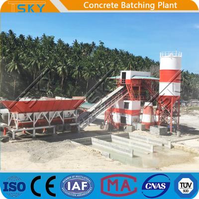 China Belt Conveyor Feeding 50HZ Stationary Batching Plant for sale