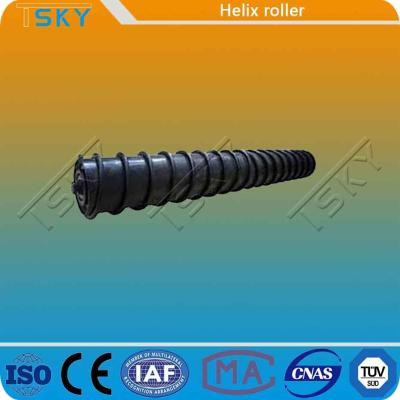 China Strong Self Cleaning Force Rubber Steel Spiral Roller for sale