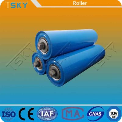 China Blue Customized Size DIN Conveyor Idler Roller for sale